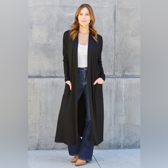 Basic Bae | Sweaters | Basic Bae Full Size Open Front Long Sleeve Cover ...